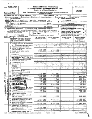 Fillable Online NARA - Tax Returns from Private Foundations, created ...