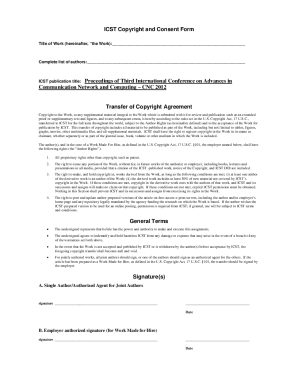 Fillable Online cnc theides ICST Copyright and Consent Form Transfer of ...