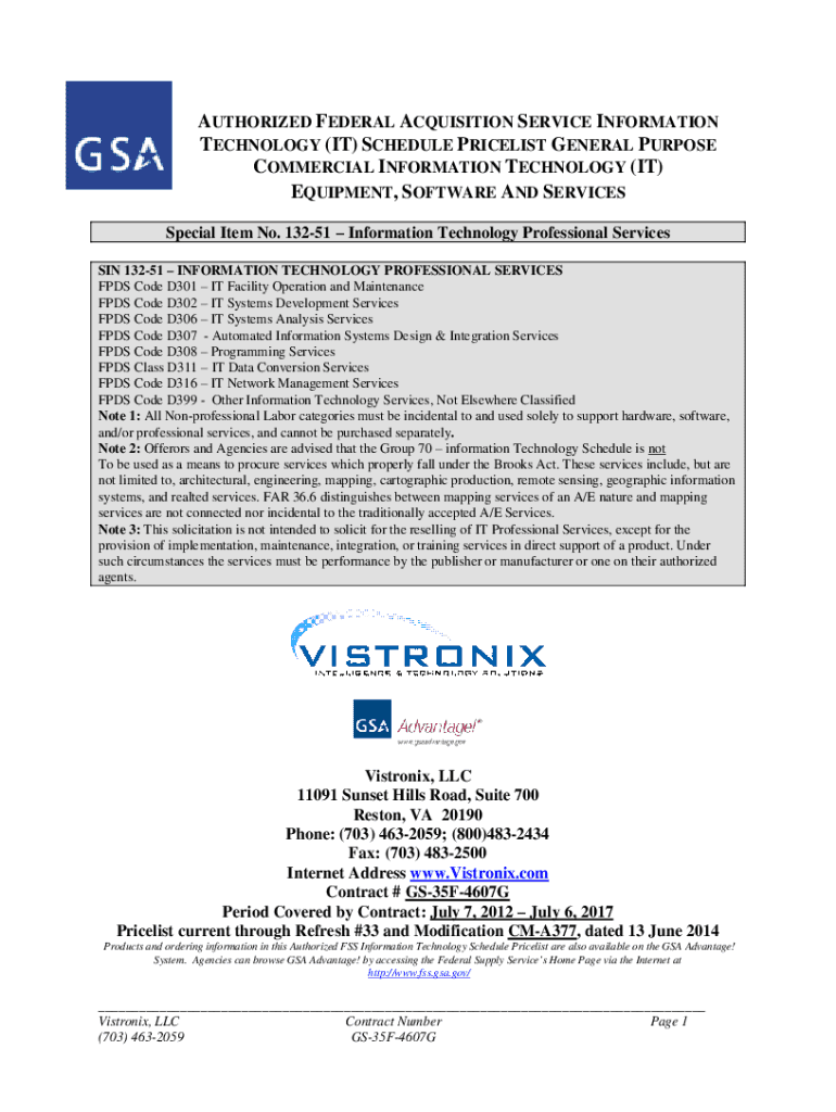 Fillable Online GS-35F-4607G - GSA Advantage Fax Email Print - pdfFiller
