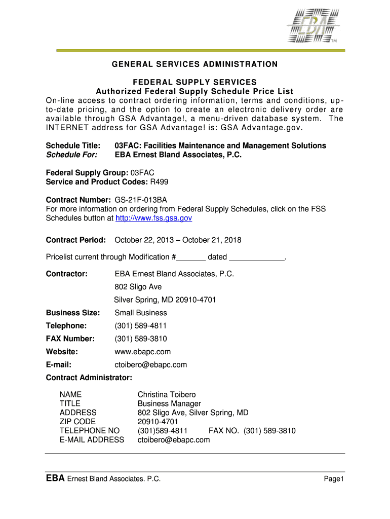 Fillable Online gsaadvantage FEDERAL SUPPLY SCHEDULE PRICE LIST - GSA ...
