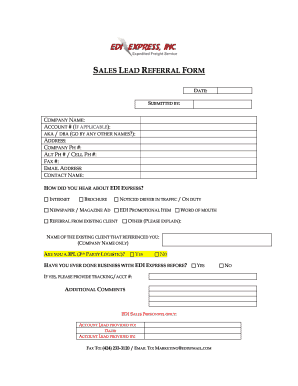 Sales Lead Form Template | pdfFiller
