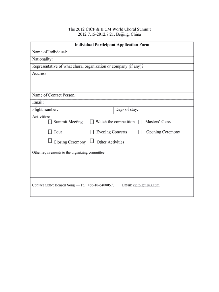 Fillable Online Summit Individual Registration Form Fax Email Print ...