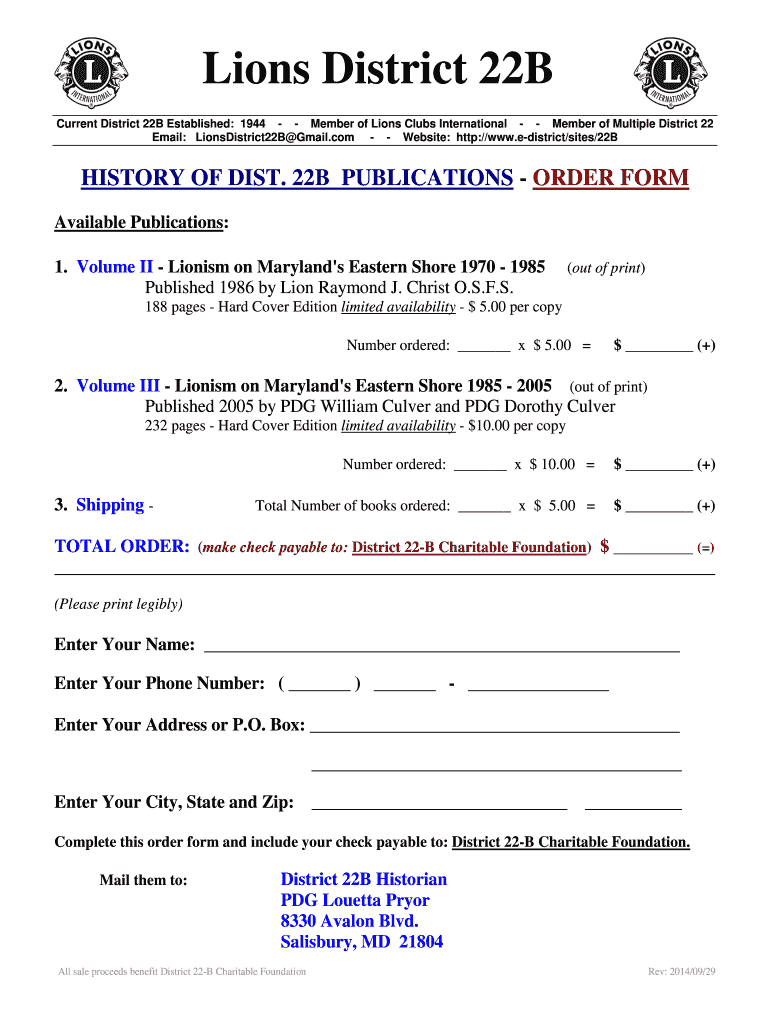 Fillable Online e-district District 22B History Publications ORDER FORM - E-district.org - e ...