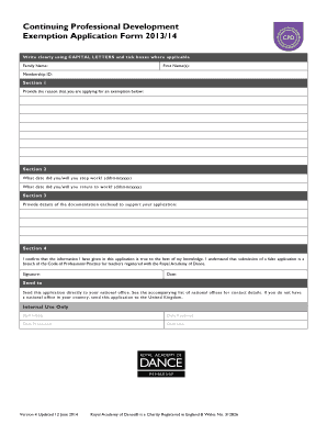 Fillable Online CPD Exemption Application Form 27Jun14.pdf - Royal ...