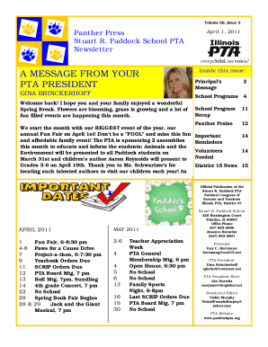 Fillable Online paddockpta April May Panther Press - Stuart R Paddock ...