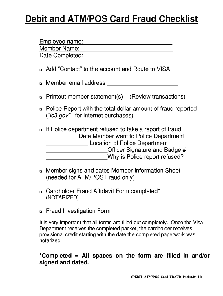 Fraud Checklist - Fill Online, Printable, Fillable, Blank | pdfFiller