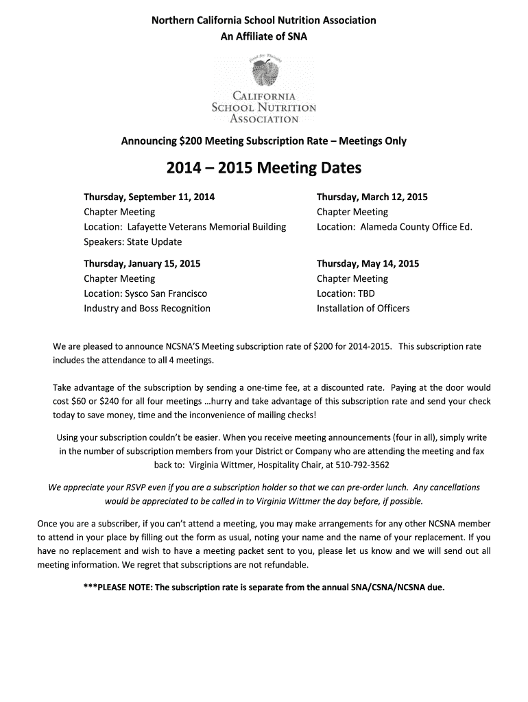 Fillable Online calsna Location: Lafayette Veterans Memorial Building ...