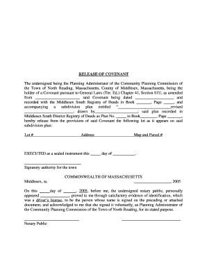 Fillable Online northreadingma Lot Release Form - North Reading ...