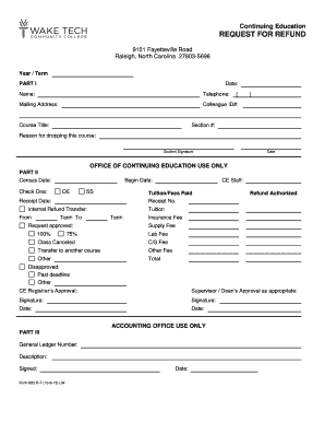 Fillable Online waketech Wake Technical Community College Drop Request ...