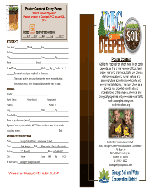 Fillable Online Poster Contest Entry Form Poster Contest - Geauga Soil ...