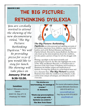 Fillable Online Retinking Dyslexia Fax Email Print - pdfFiller