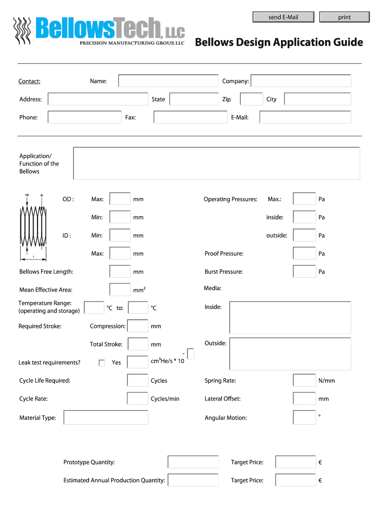 Fillable Online Bellows Design Application Guide Fax Email Print ...