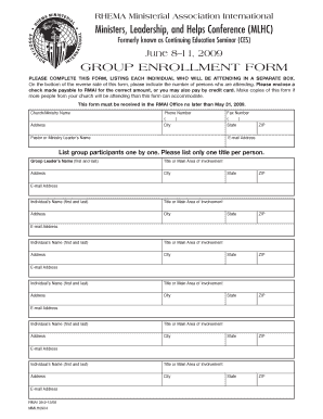 Fillable Online rhema Group ENroLLMENT ForM - Rhema Fax Email Print ...