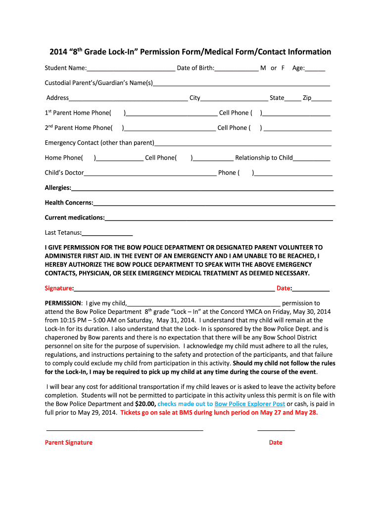 Lock In Permission Slip Fill Out Sign Online DocHub