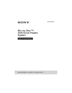 Fillable Online Blu-ray Disc/ DVD Home Theatre System - Sony Fax Email ...