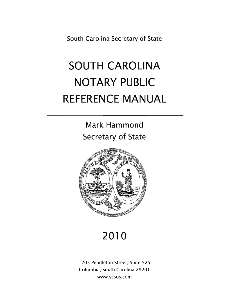 Fillable Online SC Notary Public Reference Manual - 2010.pdf Fax Email ...