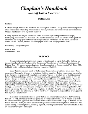 Fillable Online suvcw Chaplain's Handbook Fax Email Print - pdfFiller