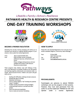 Fillable Online Pathways Facilitator Training Workshop Registration ...