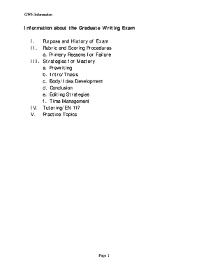 Fillable Online pccc GWE Information Information about the Graduate ...