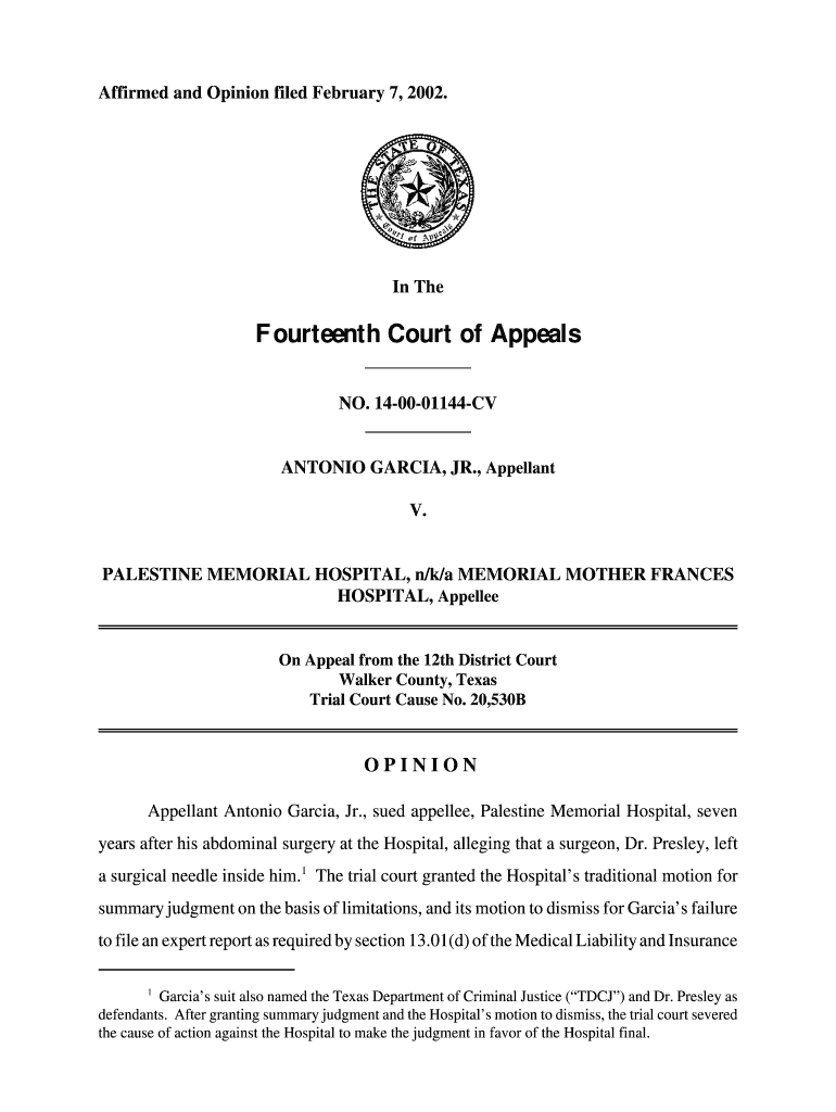 Fillable Online txcourts 14-00-01144-CV - txcourts Fax Email Print - pdfFiller