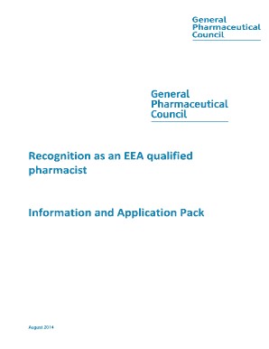 Fillable Online pharmacyregulation EEA Standard Information Pack 2014 ...