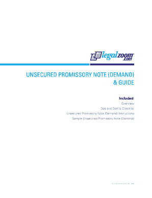 Fillable Online UNSECURED PROMISSORY NOTE (DEMAND) Fax Email Print - pdfFiller