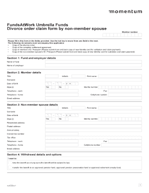 Fillable Online Divorce order claim form by non-member spouse Fax Email ...