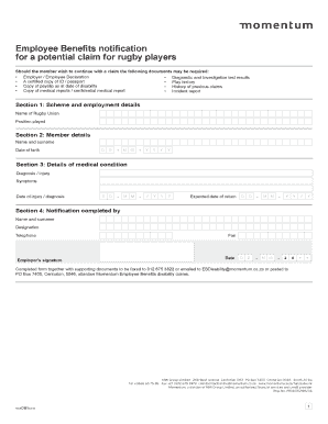 Fillable Online Employee Benefits notification Fax Email Print - pdfFiller