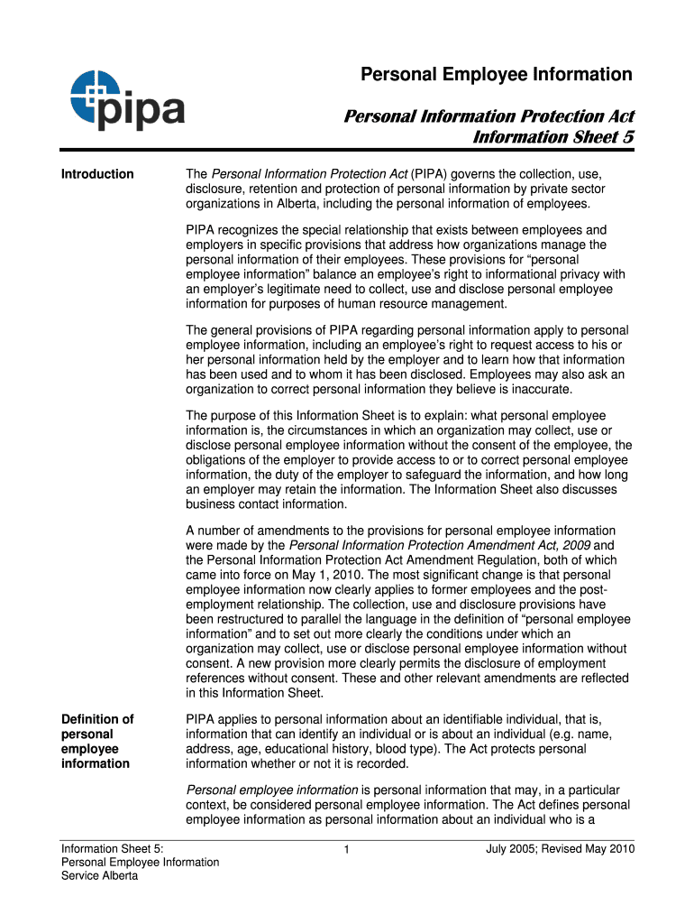 Fillable Online Personal Employee Information Fax Email Print - pdfFiller