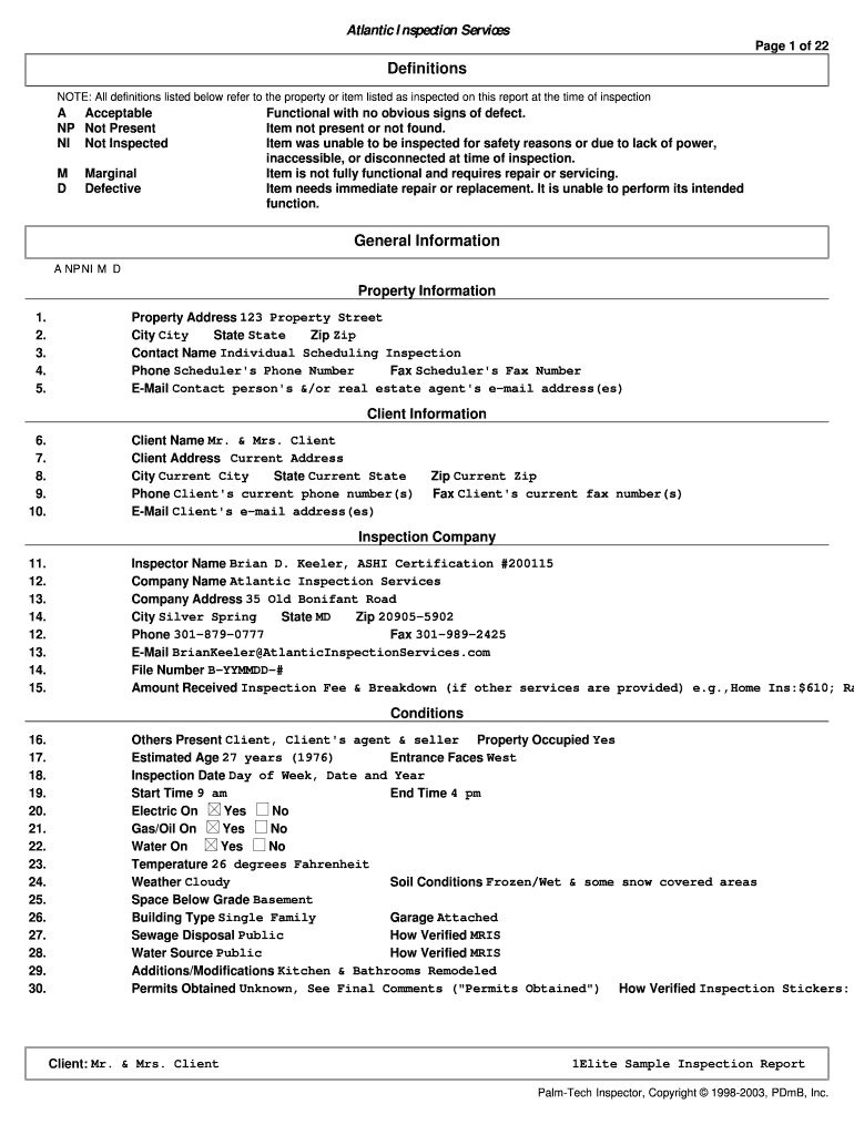 Fillable Online Definitions General Information - Atlantic Inspection Services, Inc. Fax Email ...