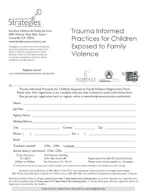 Fillable Online Trauma Informed Practices for Children Exposed to ...