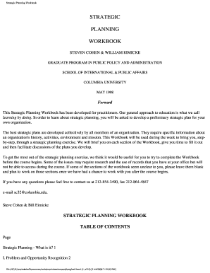 Fillable Online Strategic Planning Workbook Fax Email Print - pdfFiller