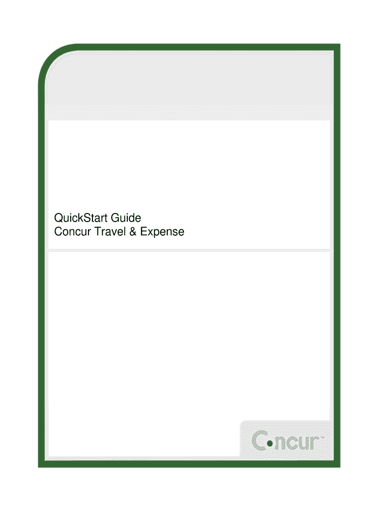 Fillable Online payroll uaw QuickStart Guide Concur Travel & Expense ...