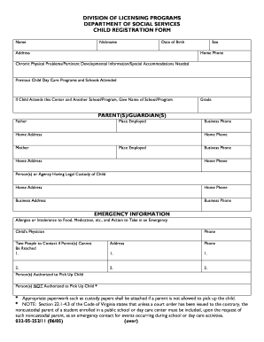 Fillable Online DIVISION OF LICENSING PROGRAMS DEPARTMENT OF SOCIAL ...