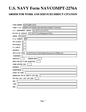Navcompt Form 2276a - Fill Online, Printable, Fillable, Blank | pdfFiller