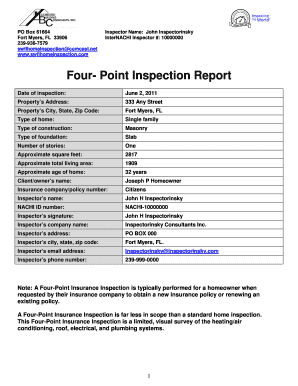 Fillable Online Four- Point Inspection Report Fax Email Print - pdfFiller