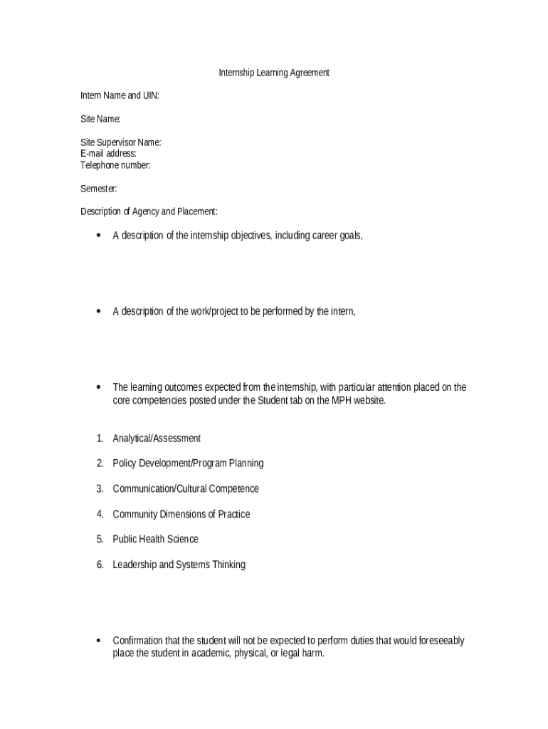 Intern Name and UIN: Doc Template | pdfFiller