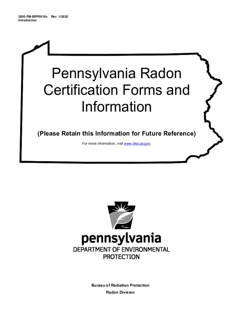 Fillable Online 01 PENNSYLVANIA RADON CERTIFICATION FORMS AND ...