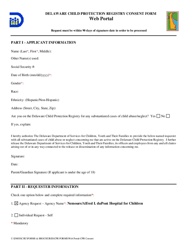 Delaware Child Protection Registry Consent Form - Fill Online ...