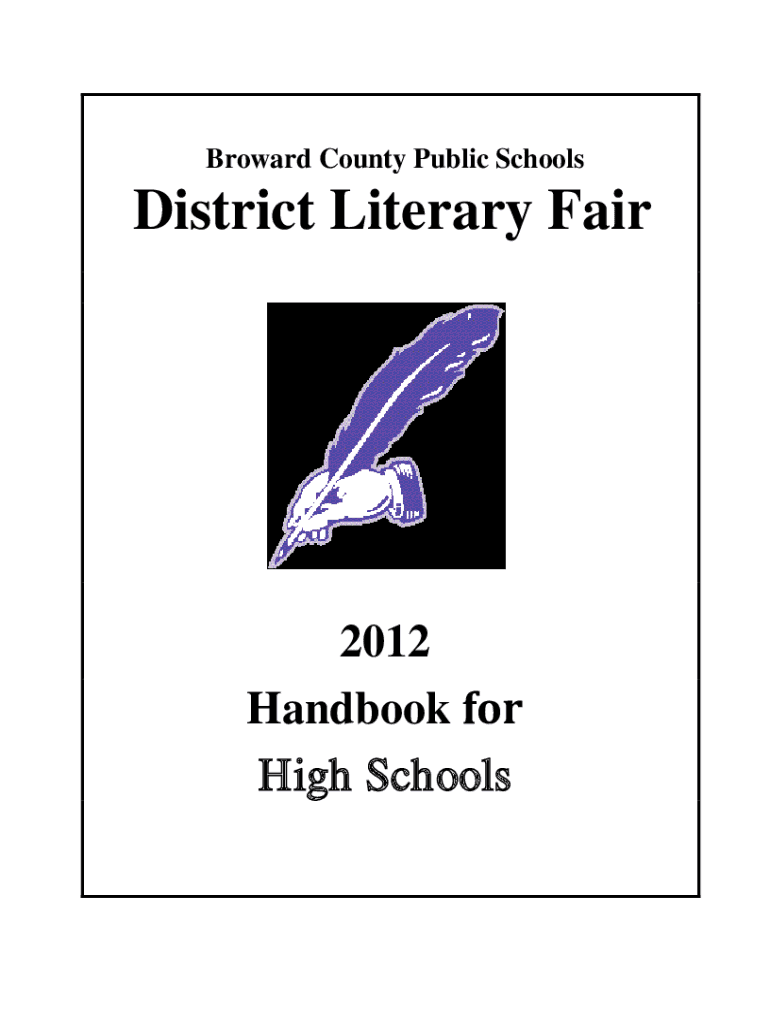 Fillable Online Broward County Public Schools District Literary Fair ...