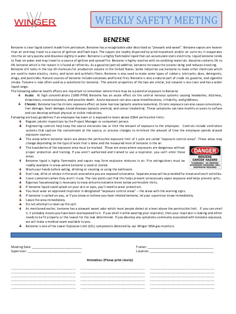 Fillable Online Benzene is clear liquid solvent made from petroleum Fax ...