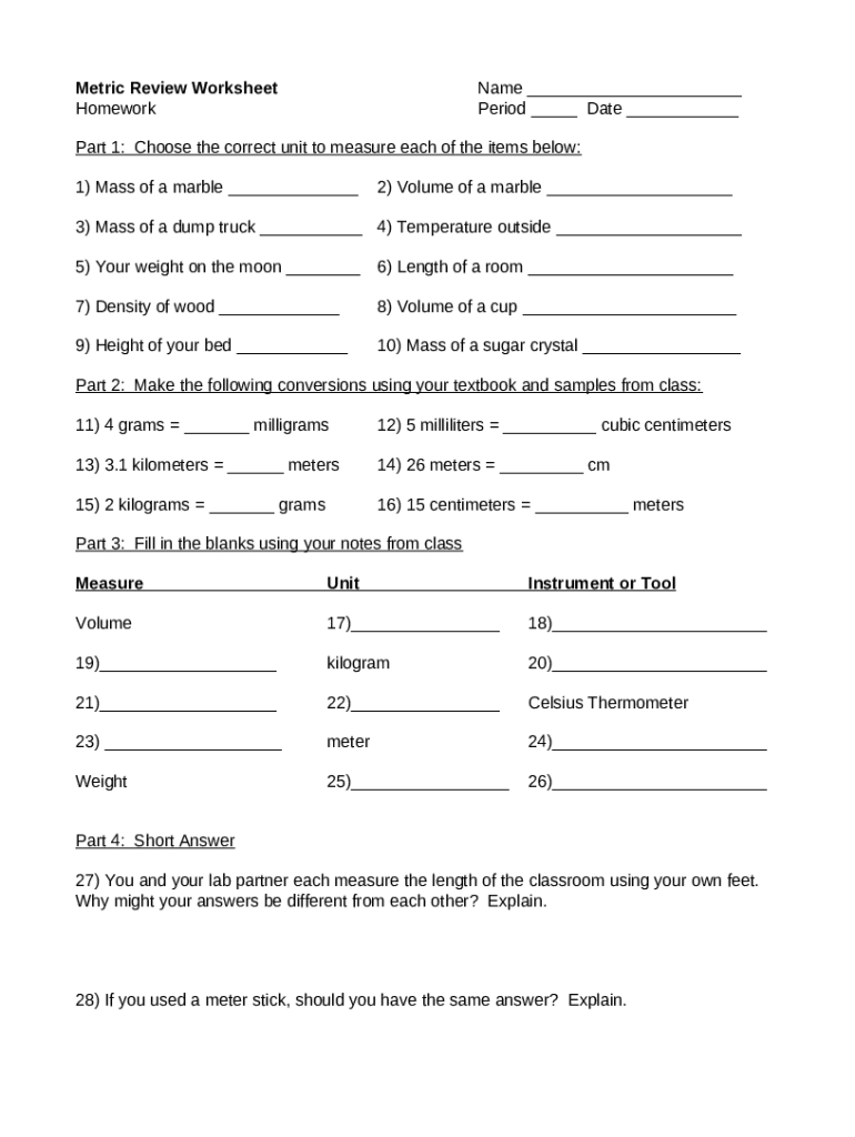 Metric Review Worksheet - d32ogoqmya1dw8 cloudfront Doc Template ...