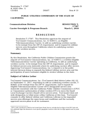 Subject of Advice Letter - docs cpuc ca Doc Template | pdfFiller