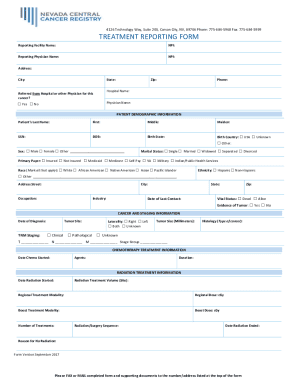 Fillable Online TREATMENT REPORTING FORM Fax Email Print - pdfFiller