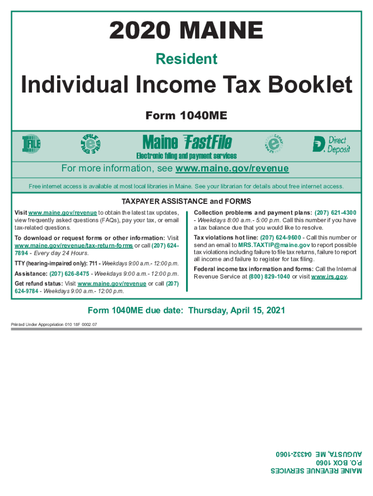 Fillable Online Maine Income Tax Instructions (Form 1040-ME ...