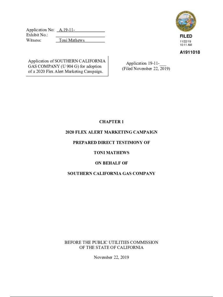 Fillable Online docs cpuc ca Toni Mathews Application of SOUTHERN ...