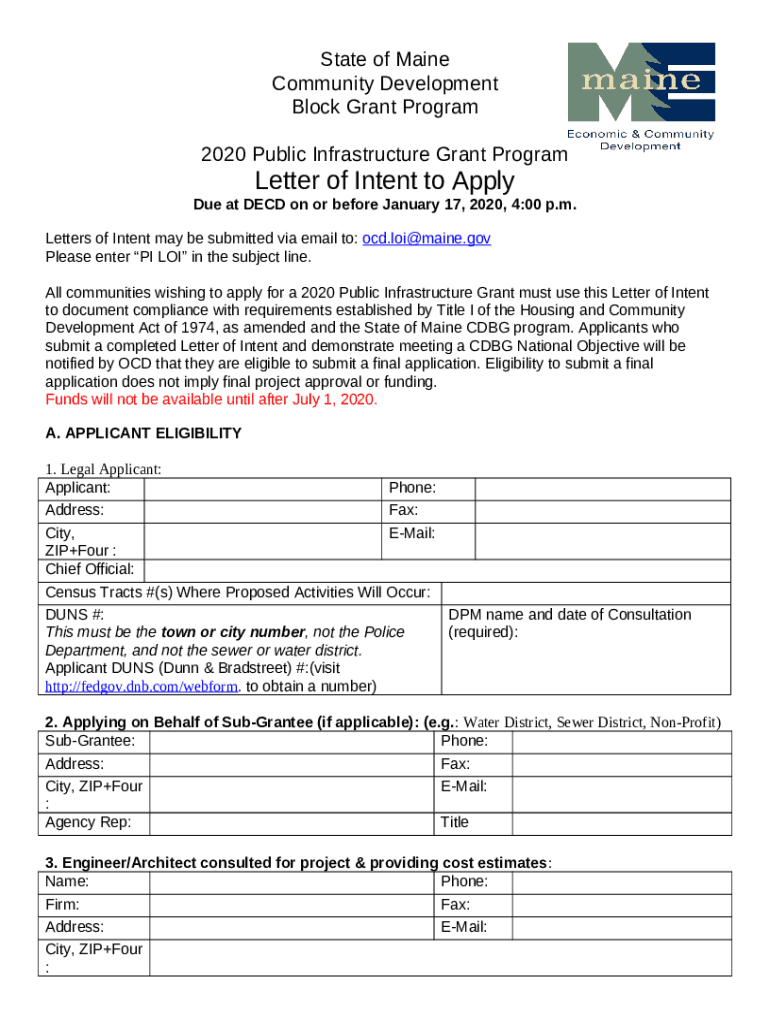 State of Maine Community Development Block Grant Program Doc Template | pdfFiller