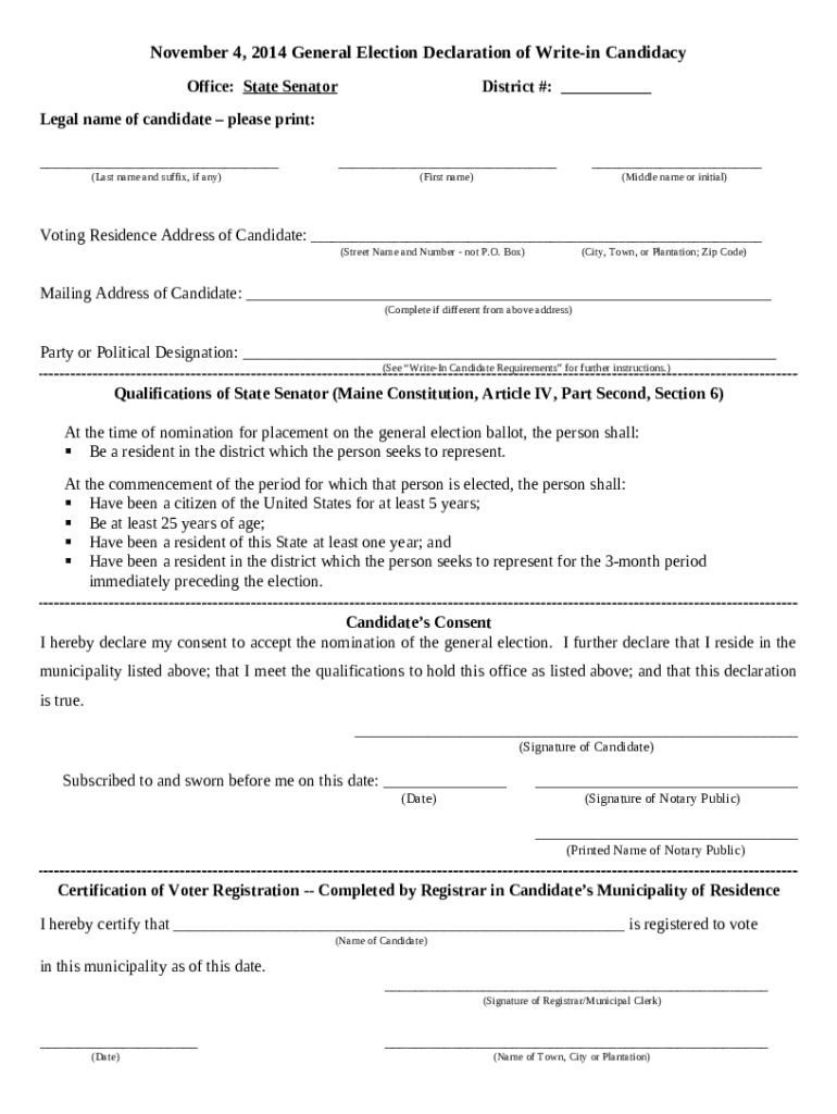 Office:State SenatorDistrict #: Doc TemplatePDFfiller Doc Template ...