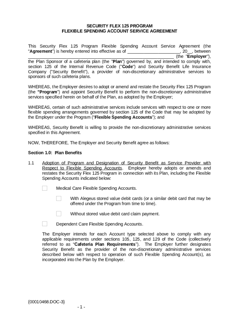 Security Benefit Flex Plan Agreement 2015 (00010468-3).DOC. 00010468 ...