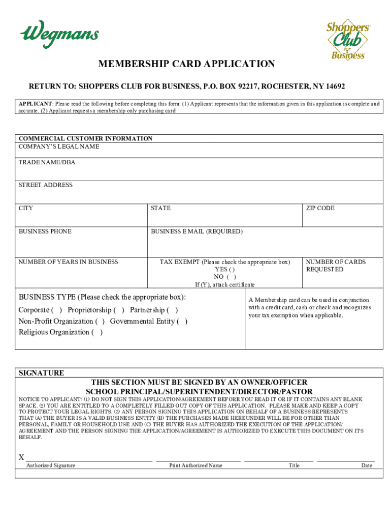 Fillable Online MEMBERSHIP CARD APPLICATION Fax Email Print - pdfFiller